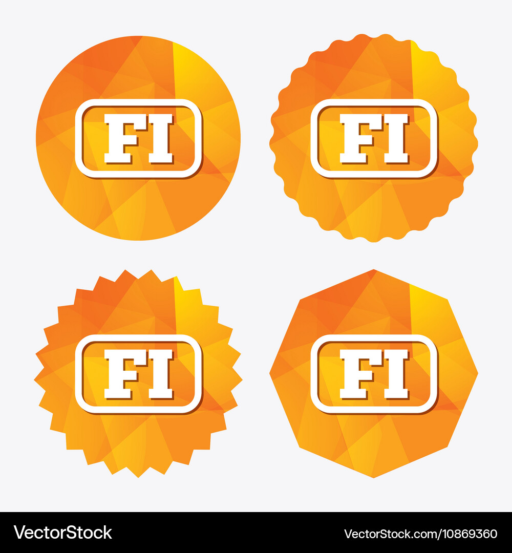 Finnish language sign icon fi translation Vector Image