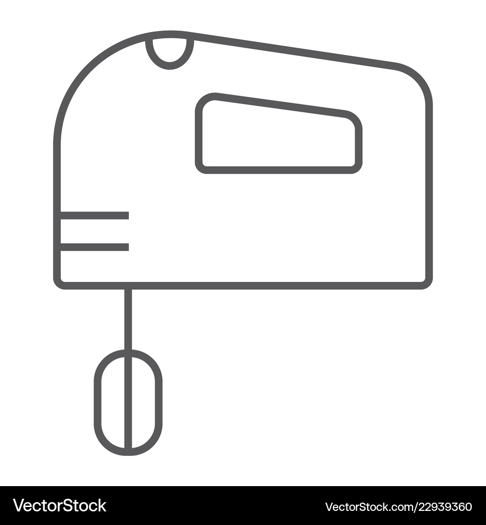 Hand mixer thin line icon electric and kitchen Vector Image