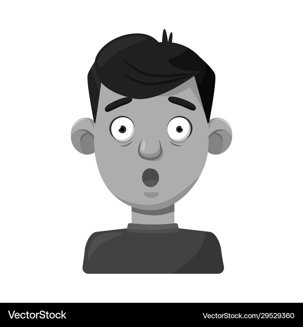 Isolated object guy and fright sign collection Vector Image