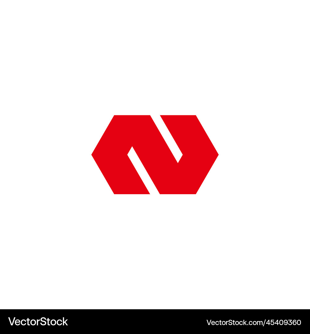 Letter n opposite arrow geometric logo Royalty Free Vector