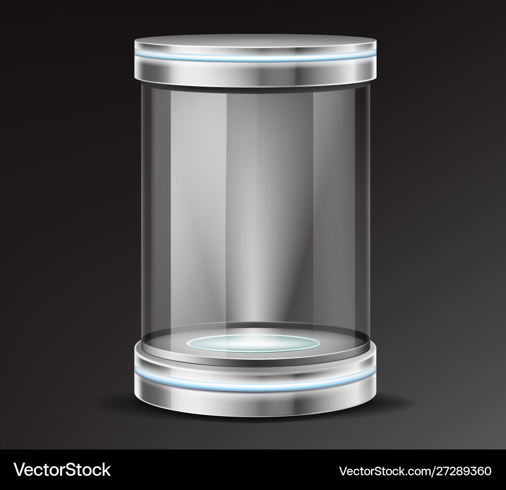 Product exhibit glass container realistic Vector Image