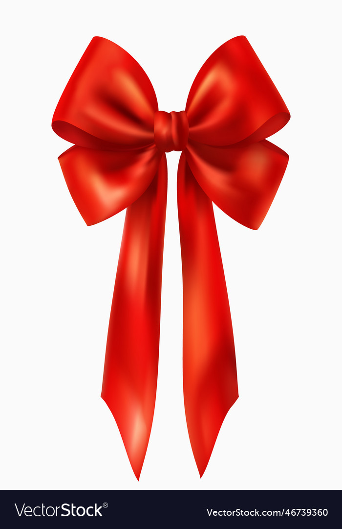 Red bow and ribbon isolated on white background Vector Image
