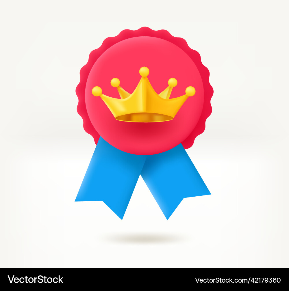 Royal achievement concept 3d insignia Royalty Free Vector