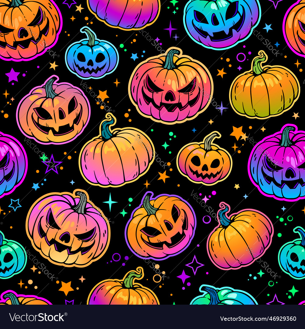 Seamless pattern of bright multicolored halloween Vector Image