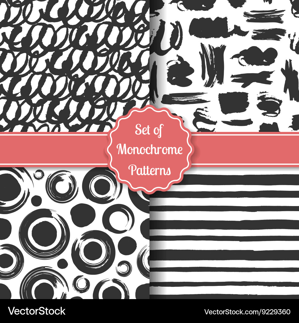 Set of four watercolor stylish patterns Royalty Free Vector