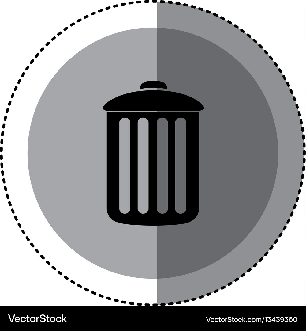 Sticker monochrome circular emblem with trash Vector Image