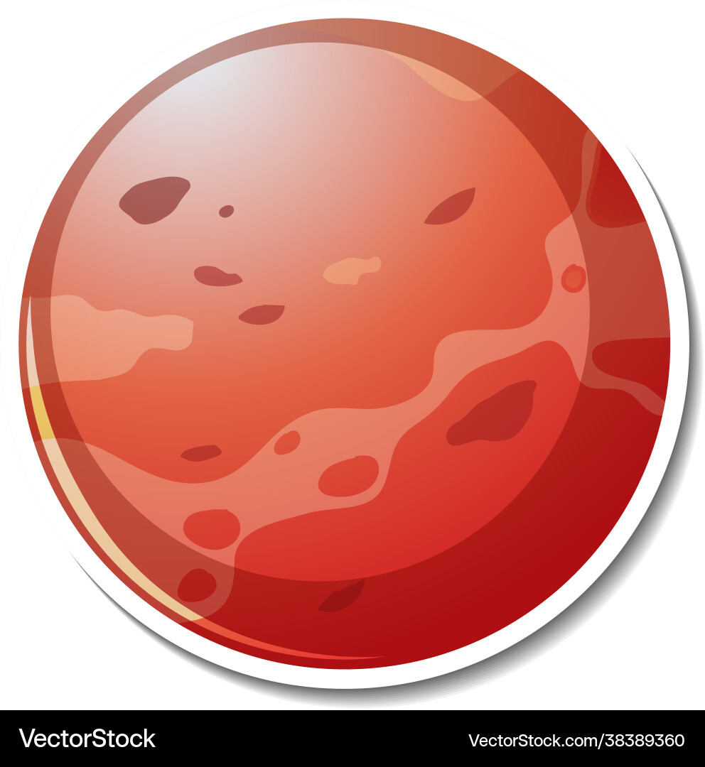 Sticker template with venus planet isolated Vector Image