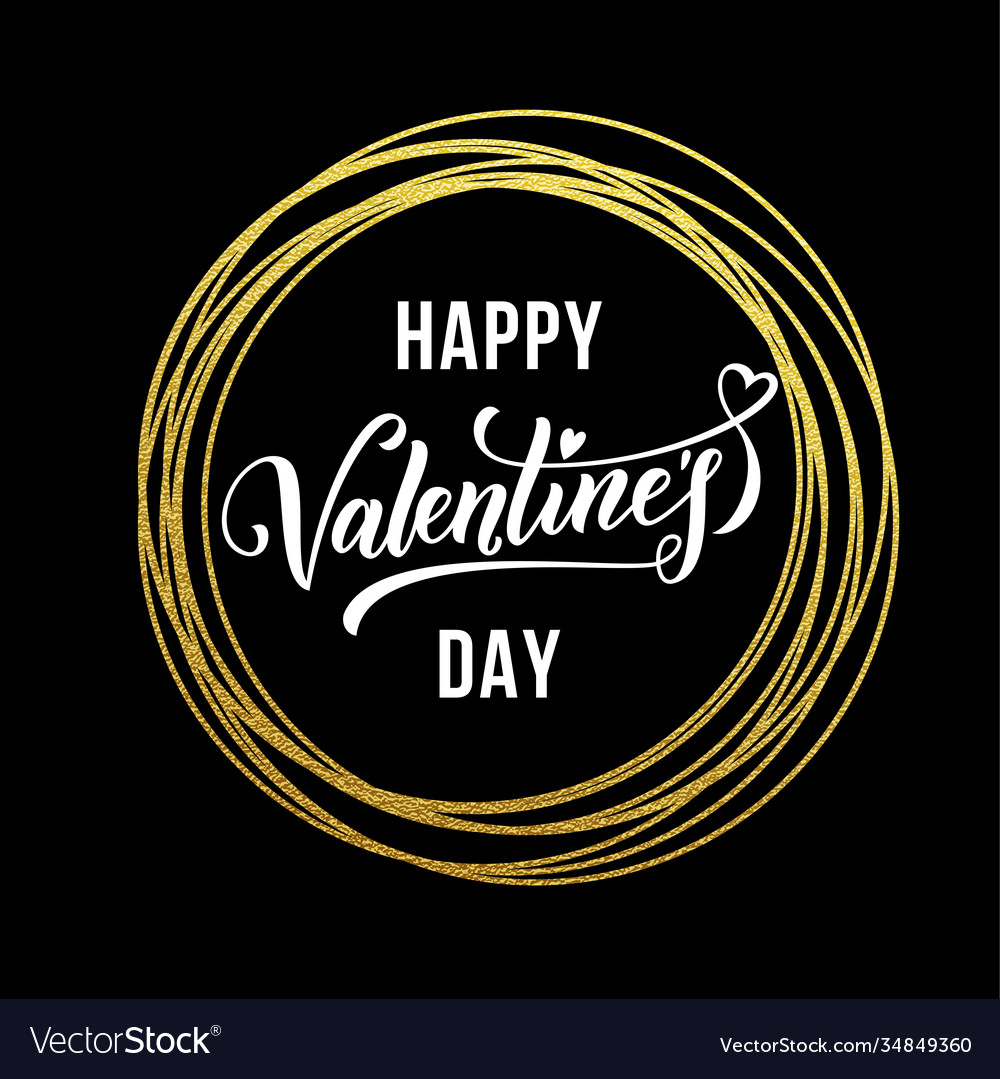 Valentine day gold love heart glitter greeting Vector Image