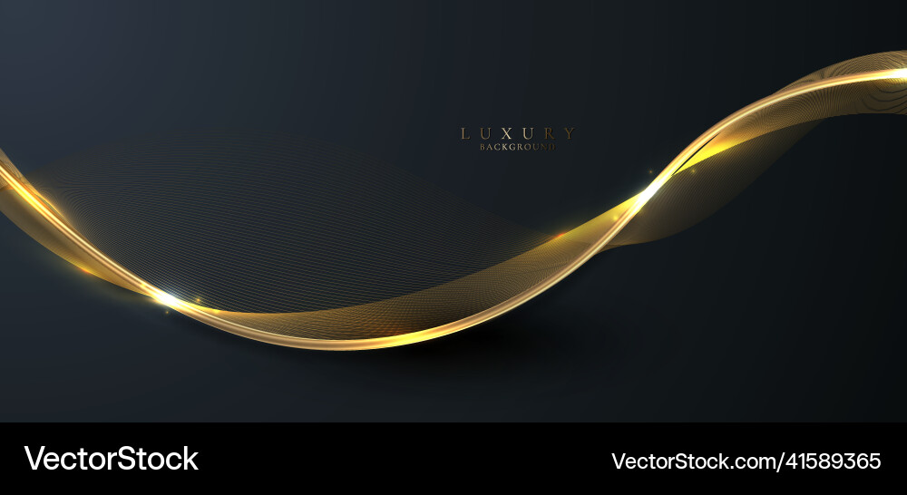 Abstract elegant 3d golden wave curved line Vector Image