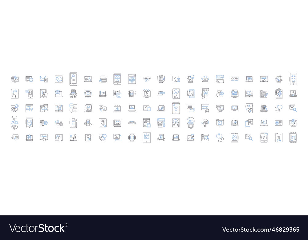 Agile boosting line icons collection flexibility Vector Image Agile boosting line icons collection flexibility Vector Image