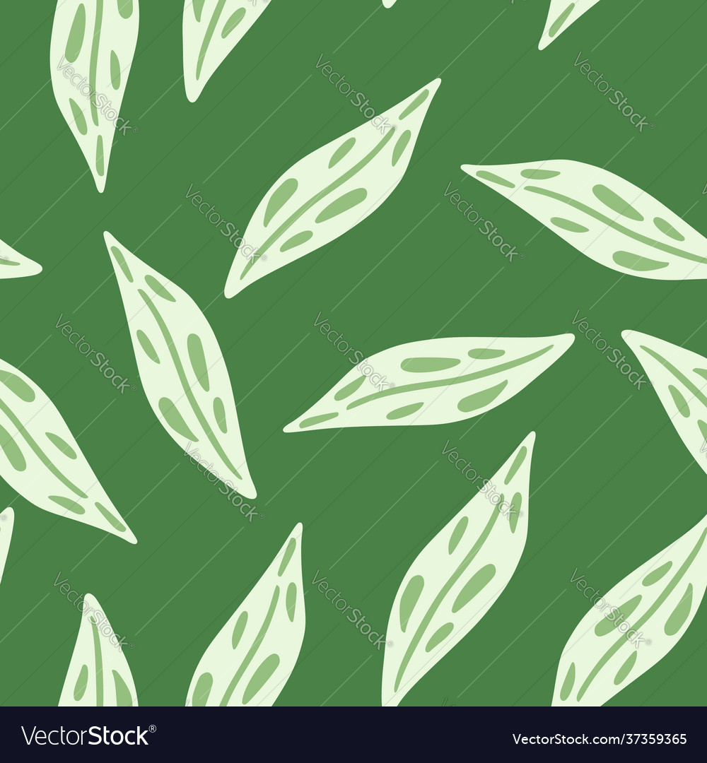 Botanic seamless pattern with simple doodle green Vector Image