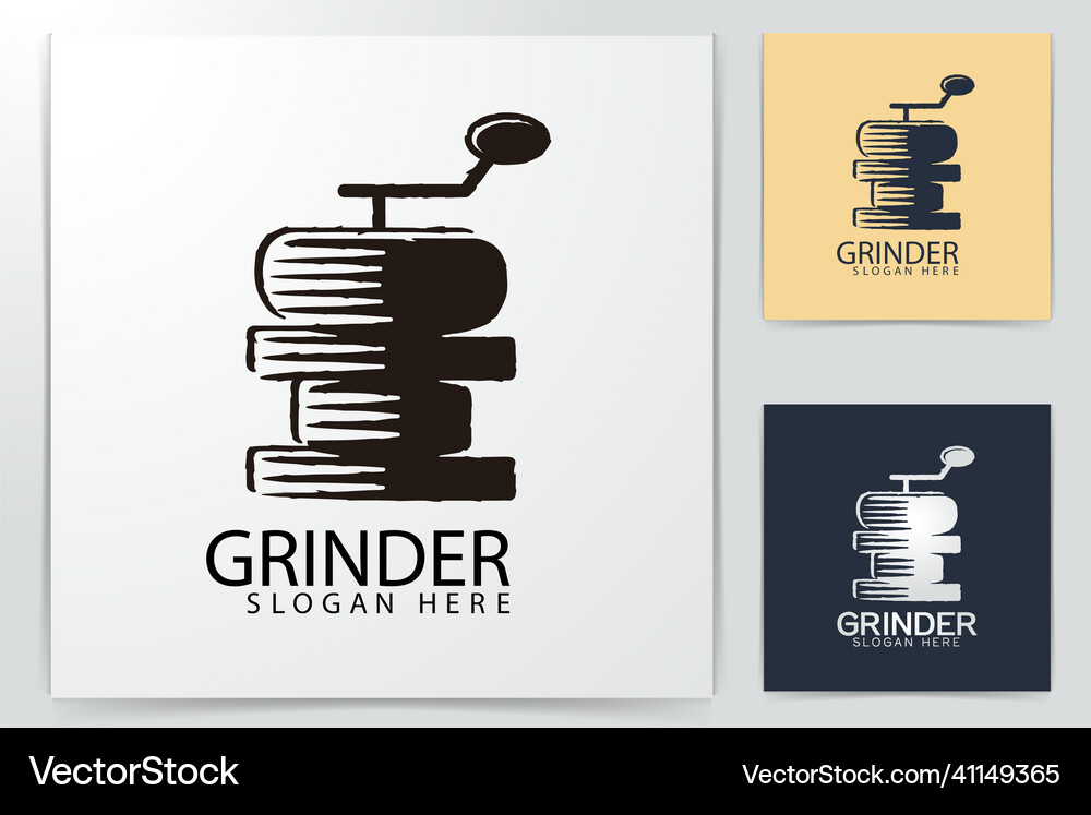 Coffee roaster grinder logo ideas inspiration Vector Image