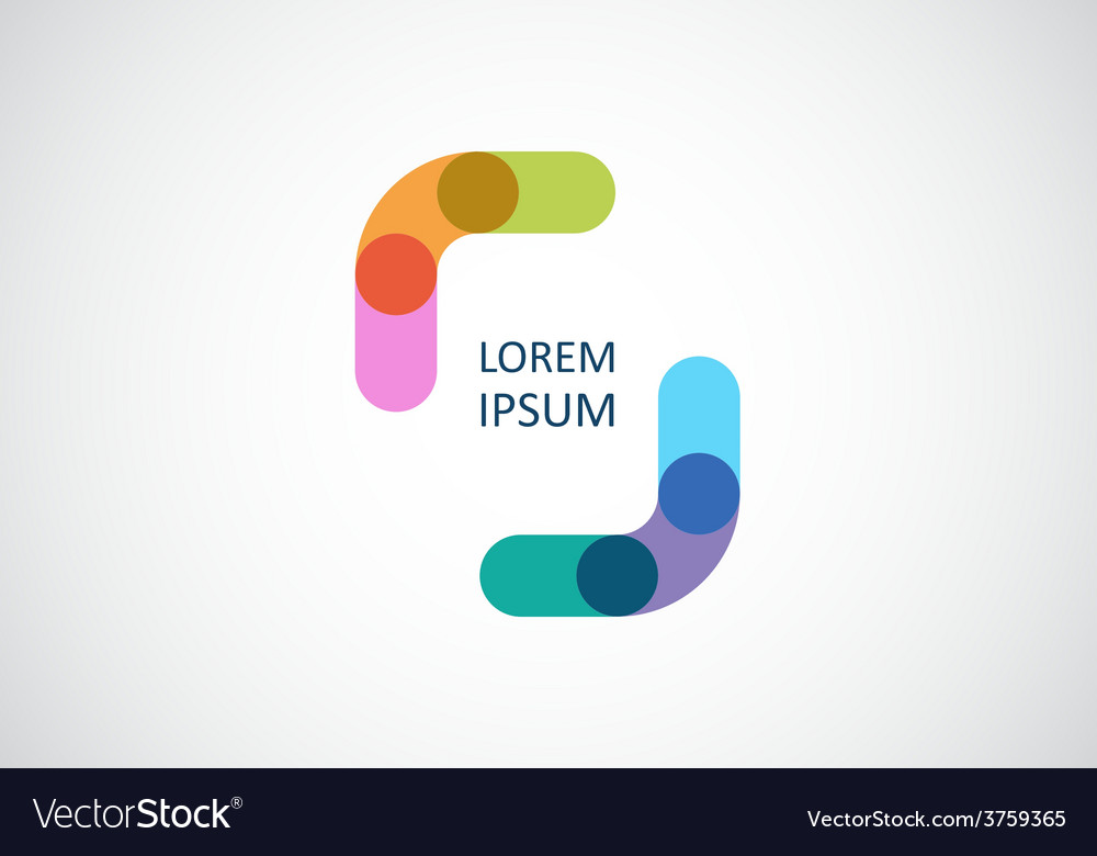 Color brackets from three elements Royalty Free Vector Image