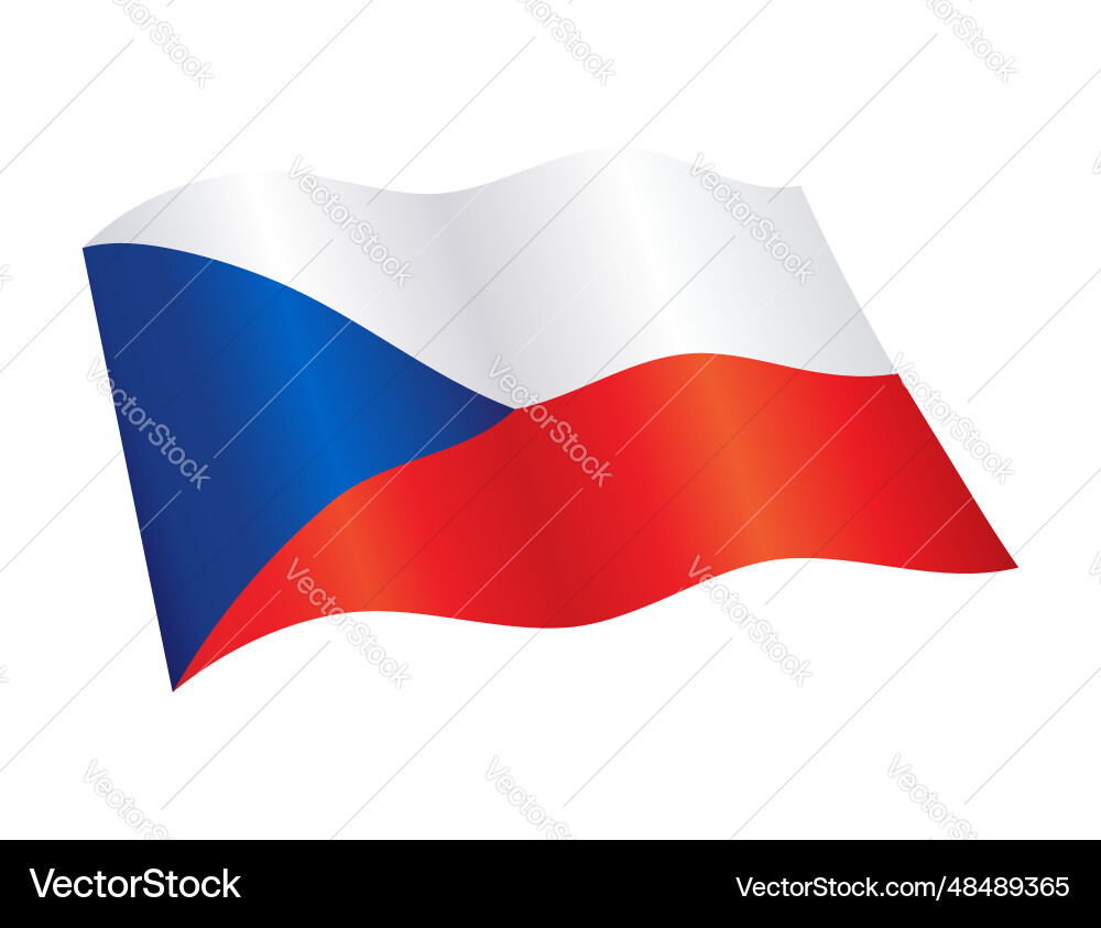 Czechia czech republic flag flying Royalty Free Vector Image