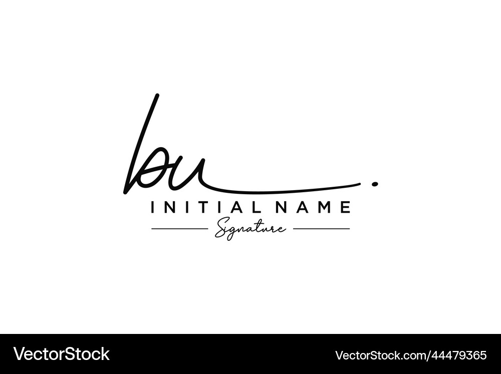 Initial bu signature logo template hand drawn Vector Image