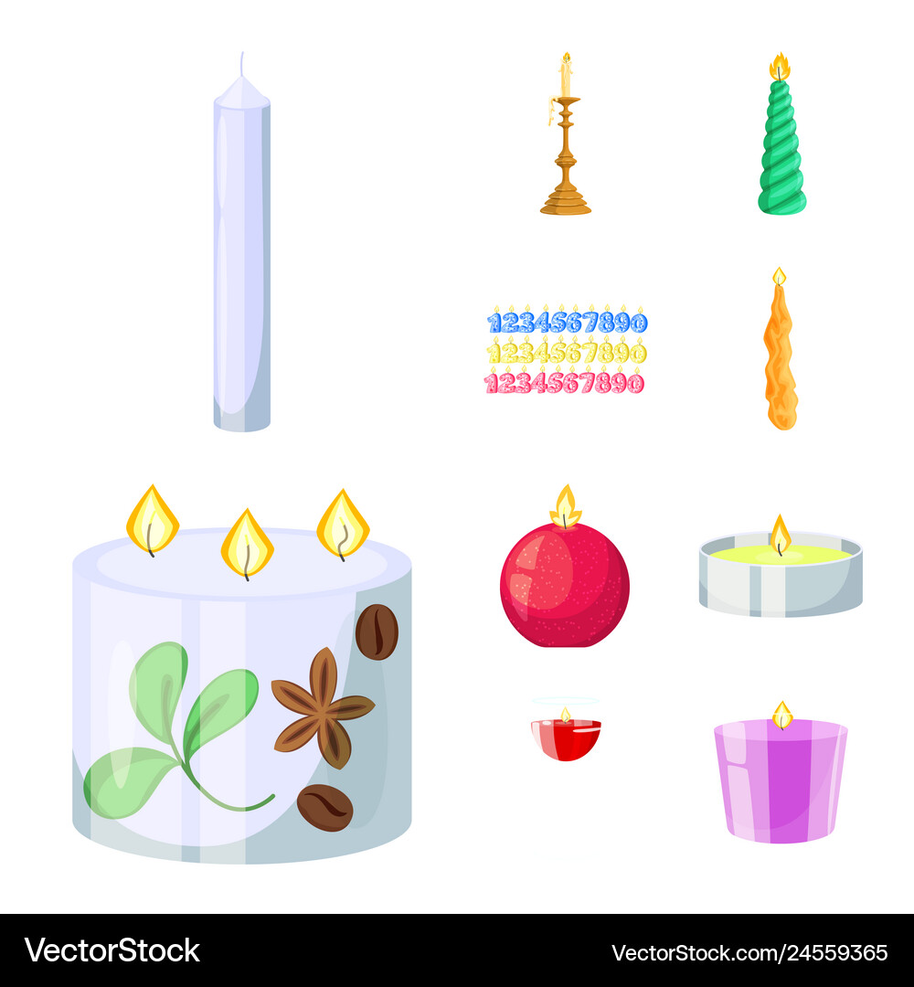 Isolated object of light and wax symbol Royalty Free Vector