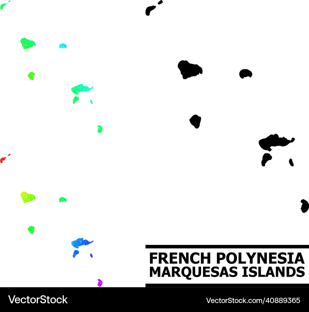 Polygonal spectrum map of marquesas islands Vector Image