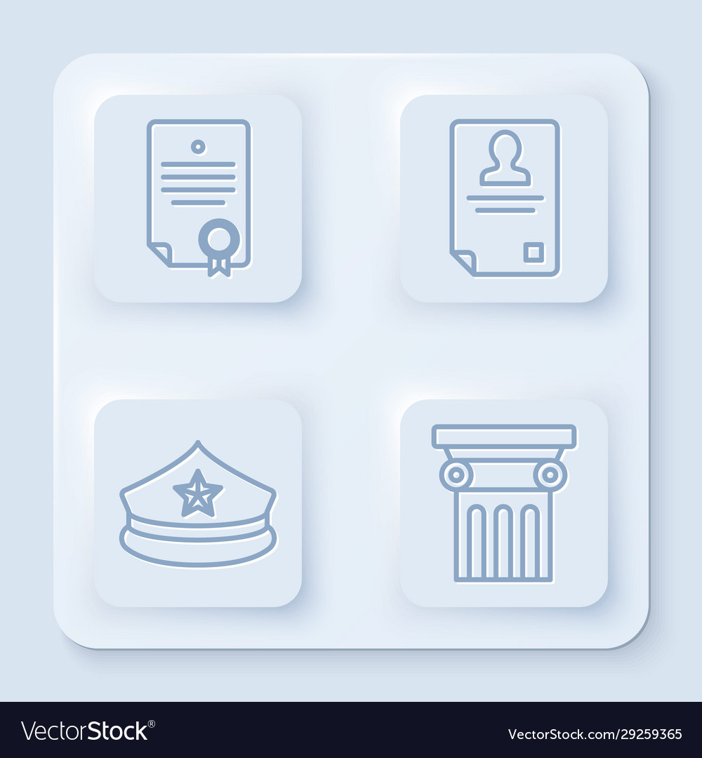 Set line certificate template identification Vector Image Set line certificate template identification Vector Image