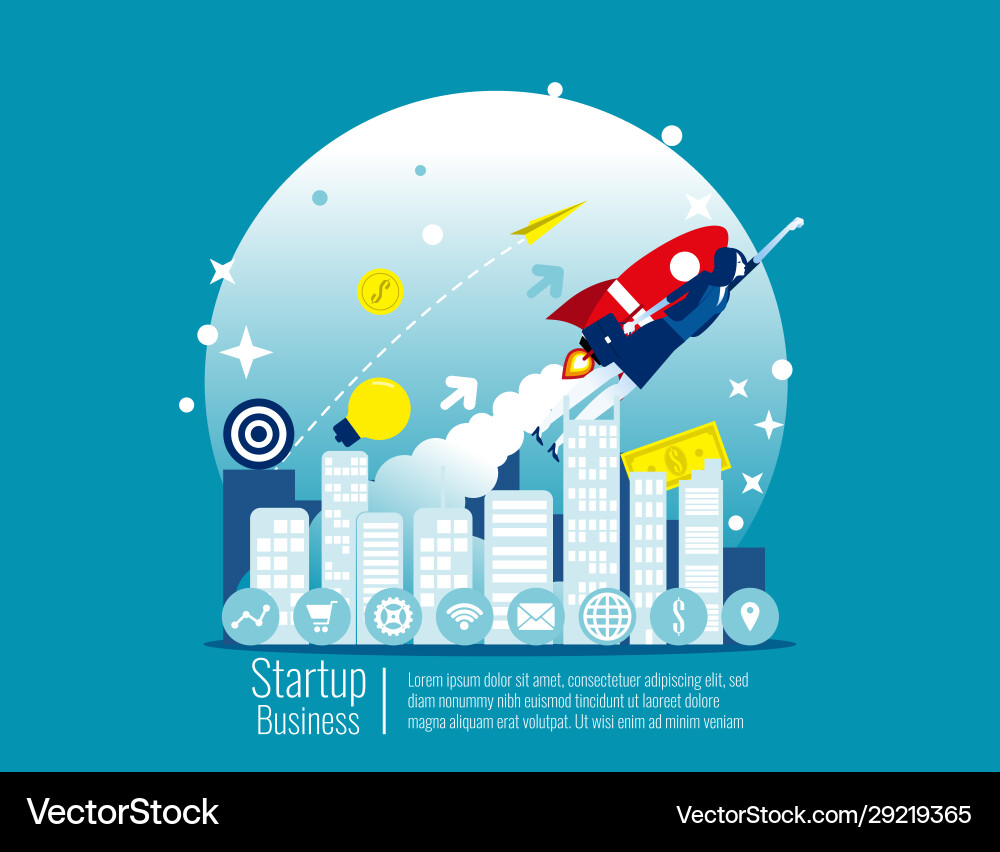Start up business concept business Royalty Free Vector Image