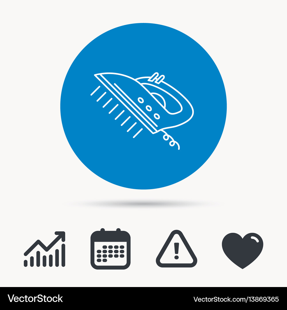 Steam ironing icon iron housework tool sign Vector Image