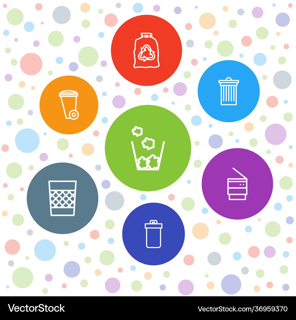 7 bin icons Royalty Free Vector Image - VectorStock