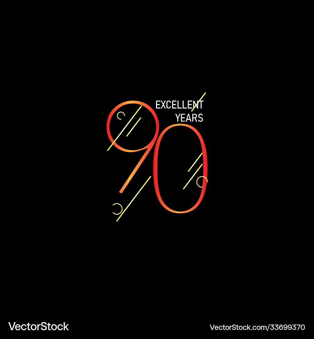 90 years anniversary celebration elegant number Vector Image