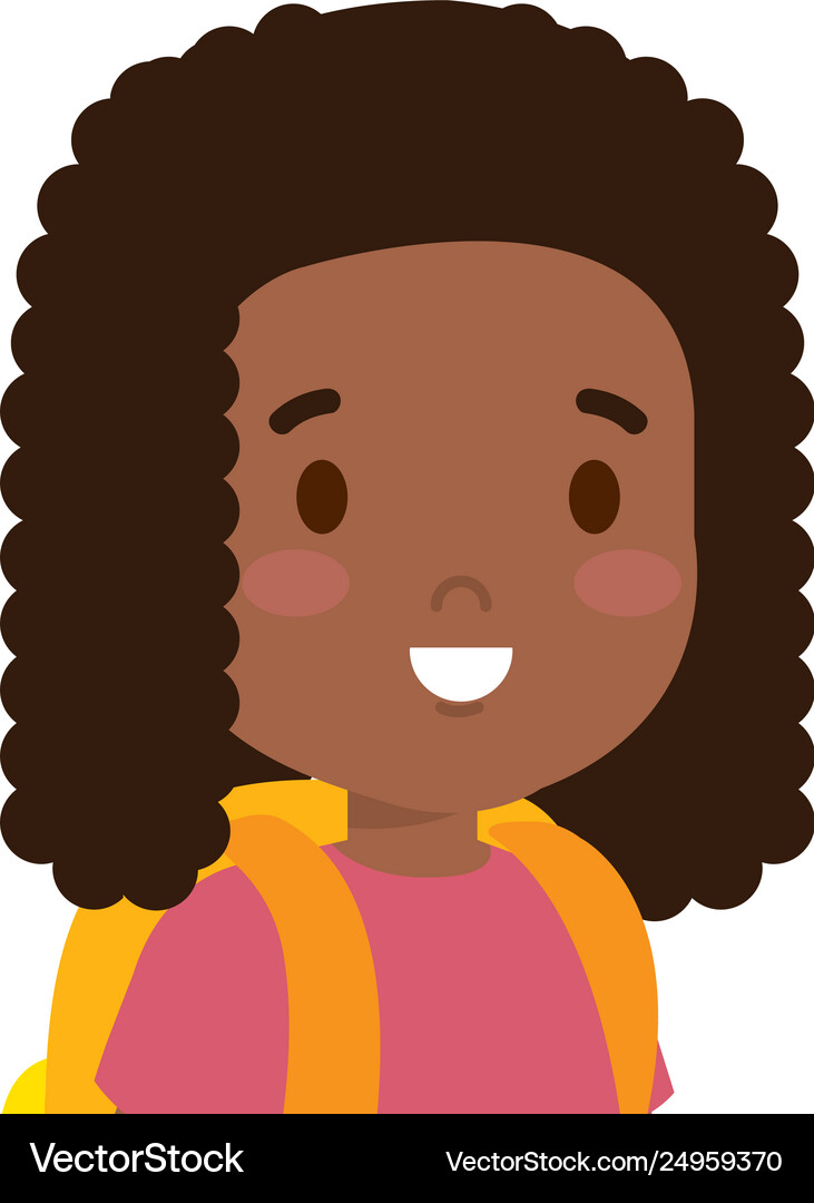 Black little student girl Royalty Free Vector Image