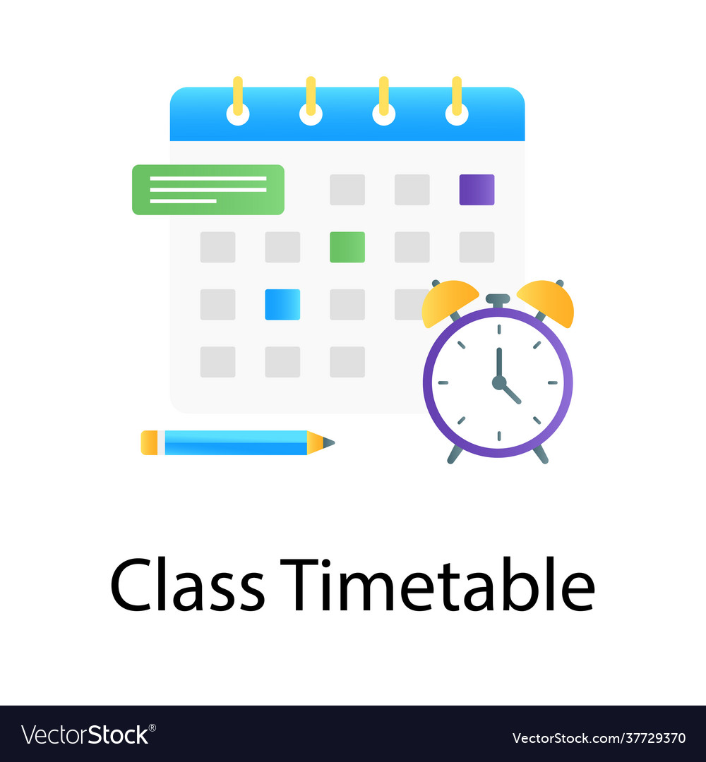 Class timetable Royalty Free Vector Image - VectorStock