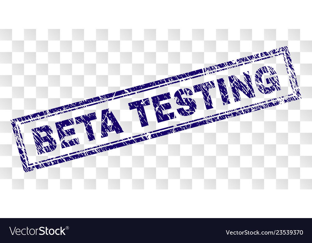 Grunge beta testing rectangle stamp Royalty Free Vector