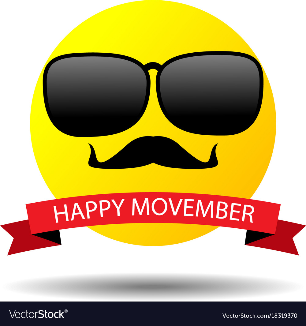 Happy movember smiley Lizenzfreies Vektorbild