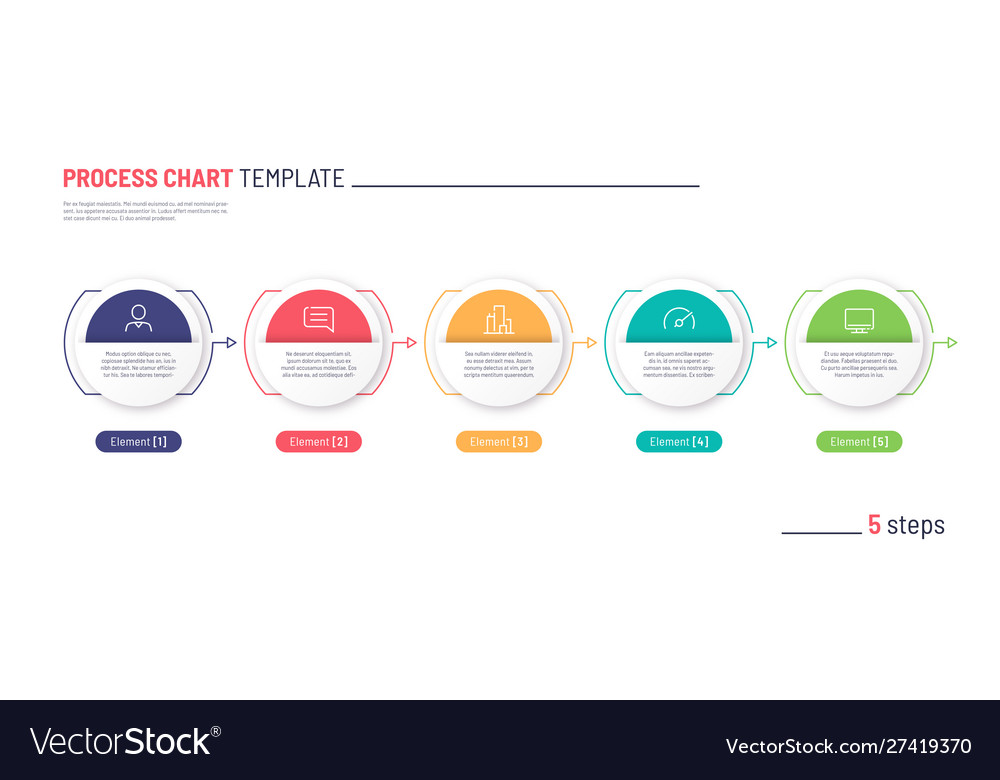 Infographic process chart template five Royalty Free Vector