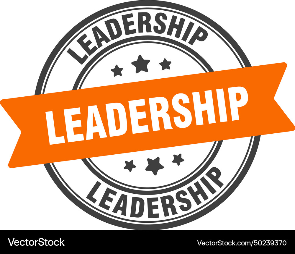 Leadership stamp label on transparent Royalty Free Vector
