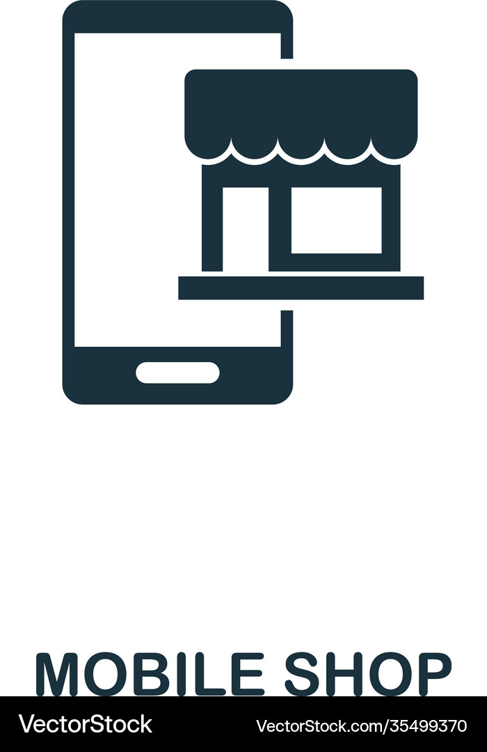 Mobile shop icon monochrome style design from Vector Image