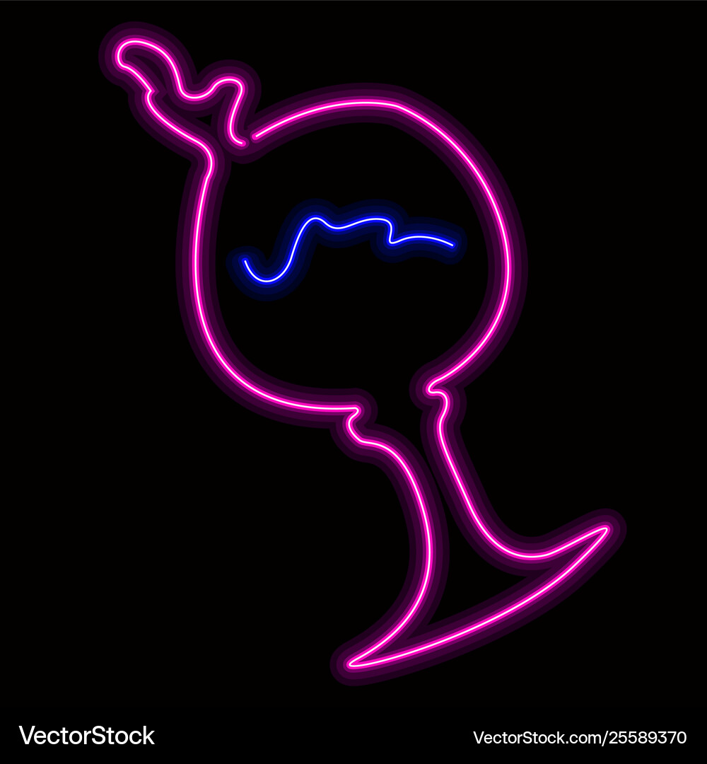 Neon cocktail icon on a black background Vector Image