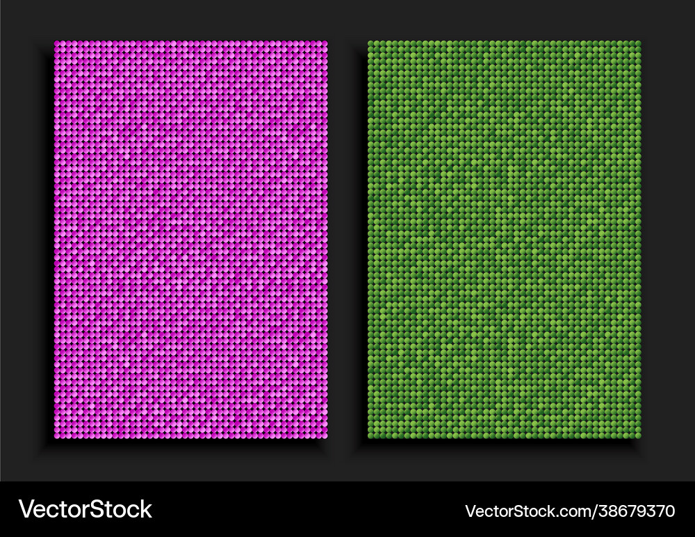 Poster template pink and green sequins glitters Vector Image
