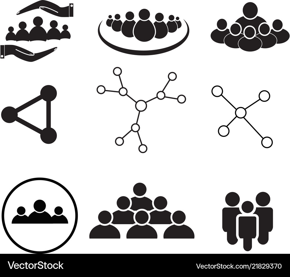 Set of team work icon on white background group Vector Image