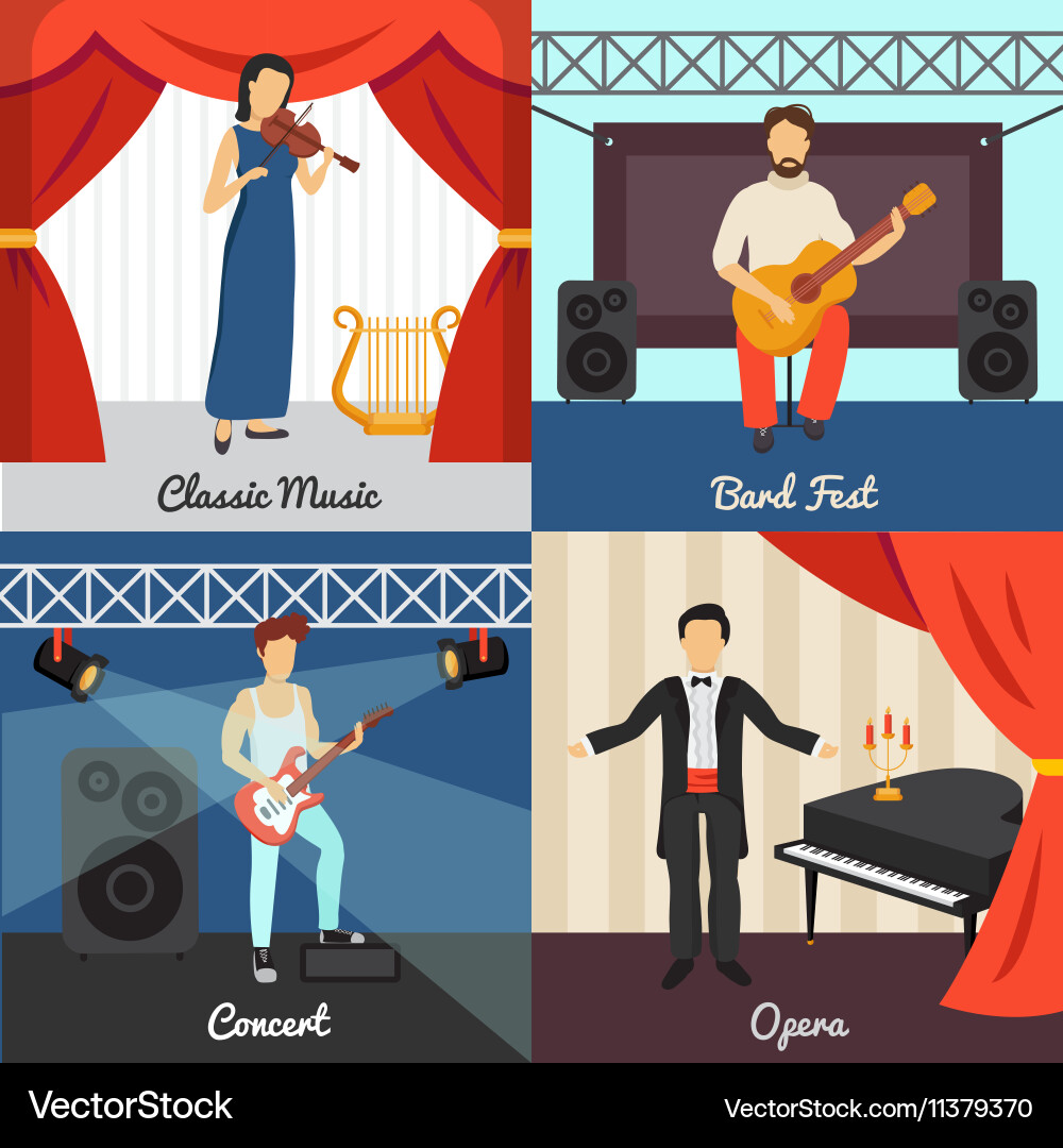 Theatre concept icons set Royalty Free Vector Image