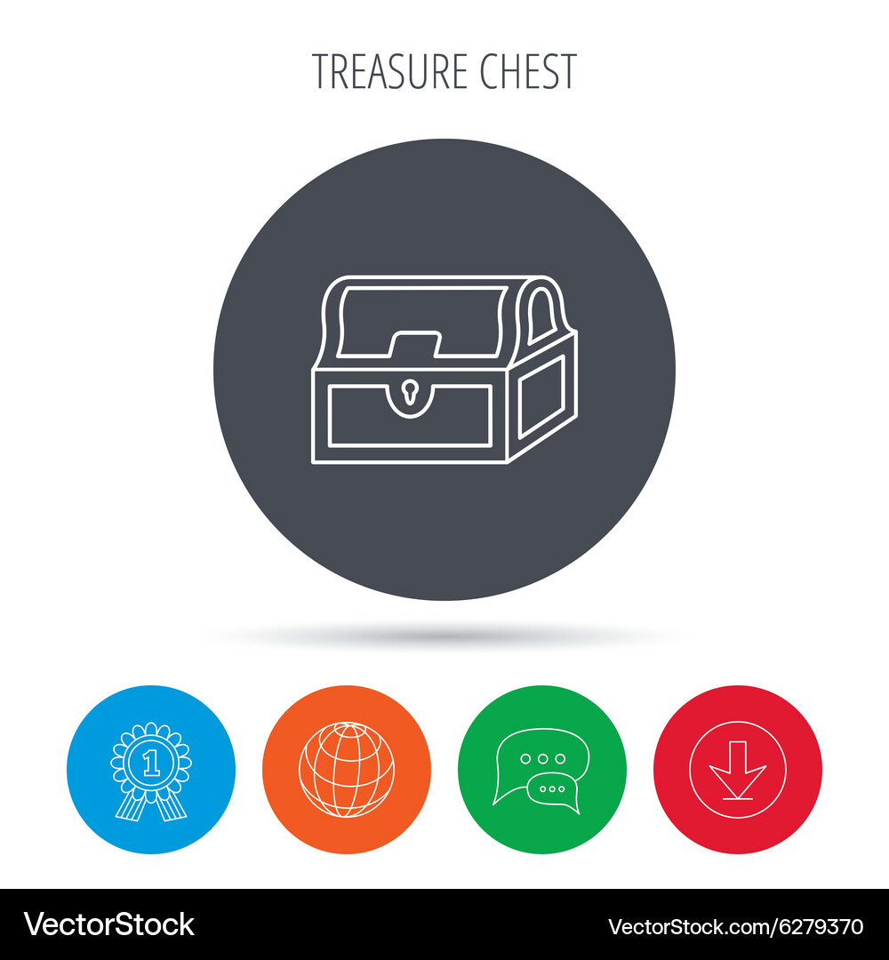 Treasure chest icon piratic treasury sign Vector Image