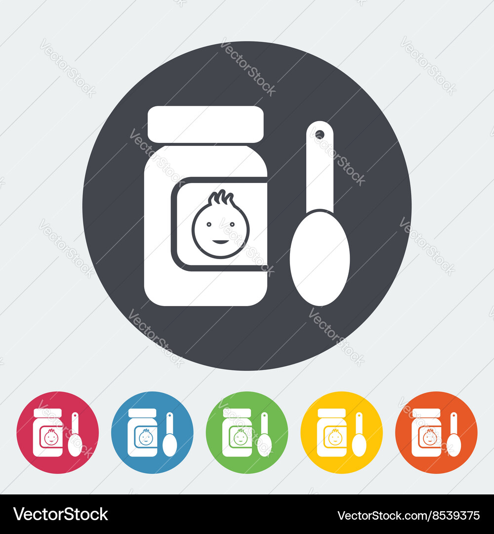 Baby food flat icon Royalty Free Vector Image - VectorStock