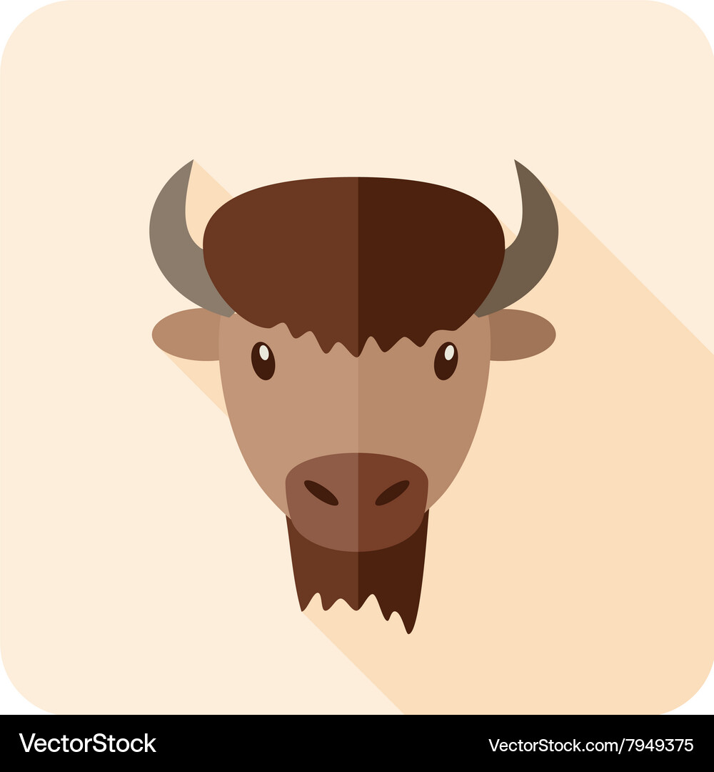 Bison Face Vector