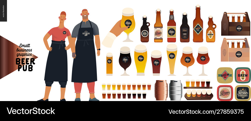 Brewery craft beer pub - small business graphics Vector Image