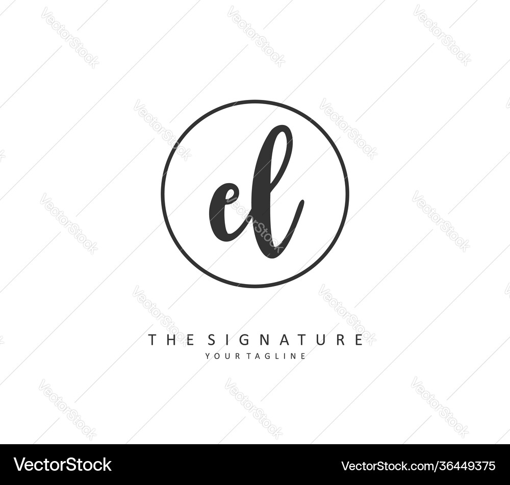 El initial letter handwriting and signature logo Vector Image