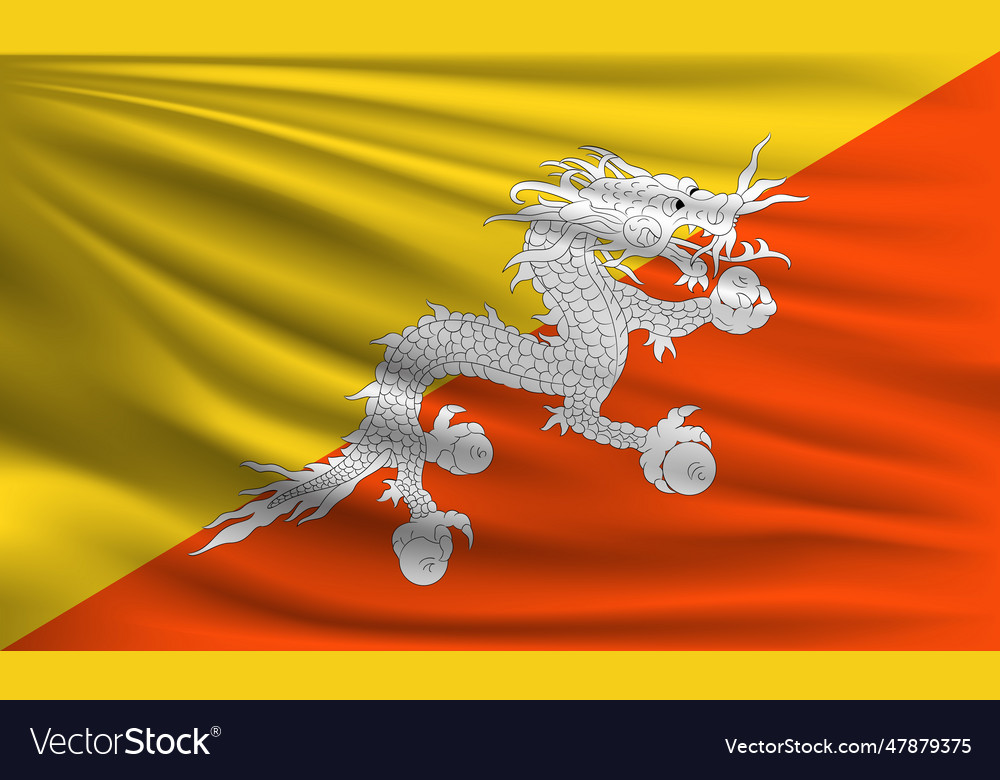 Flag of bhutan Royalty Free Vector Image - VectorStock
