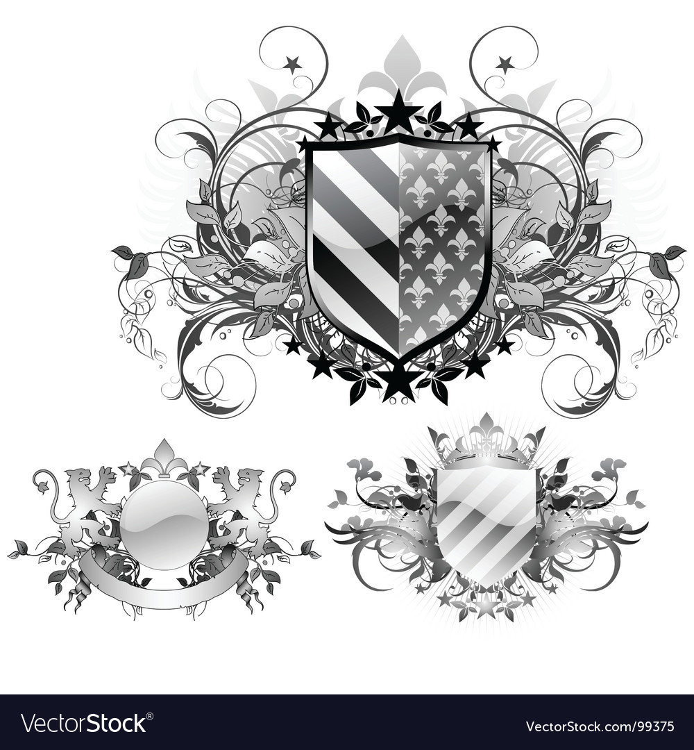 Medieval shields Royalty Free Vector Image - VectorStock