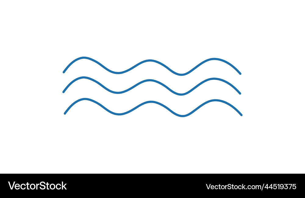 Sea wave doodle ocean curl waves marine Royalty Free Vector