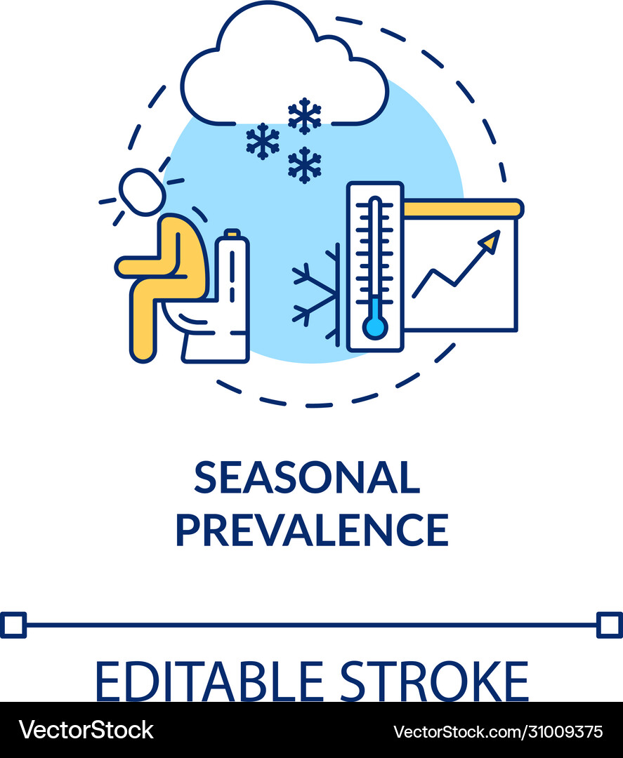 Seasonal prevalence concept icon epidemiology Vector Image