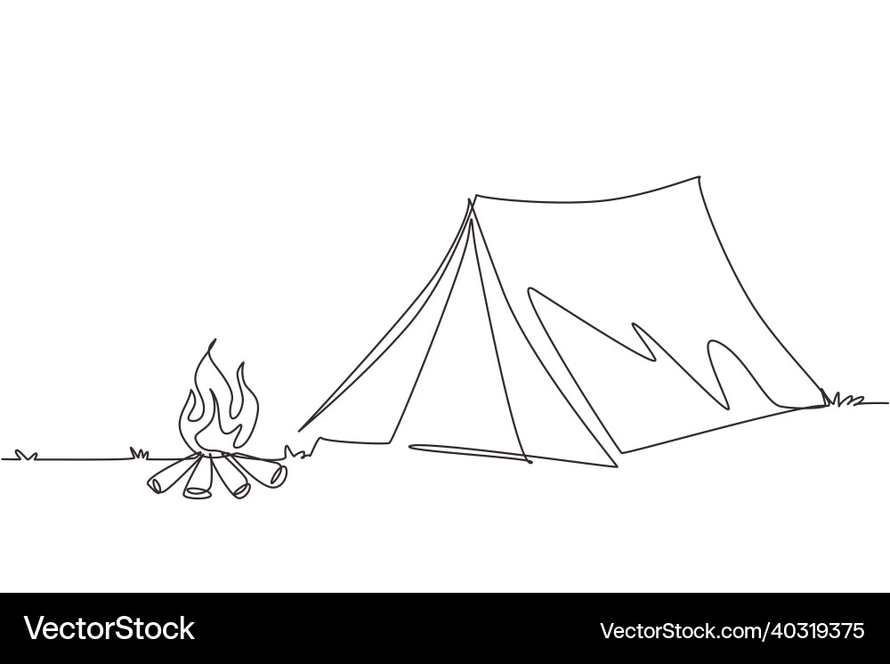Single continuous line drawing family adventure Vector Image