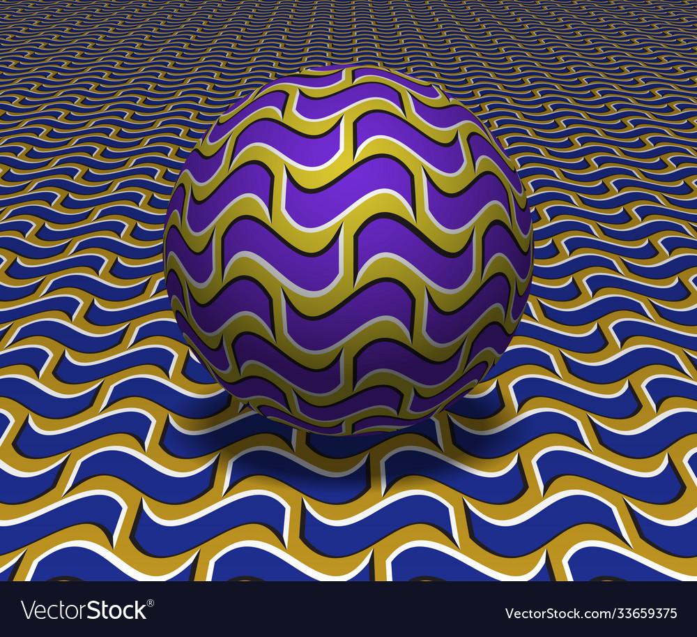 Sphere moves above surface abstract objects Vector Image