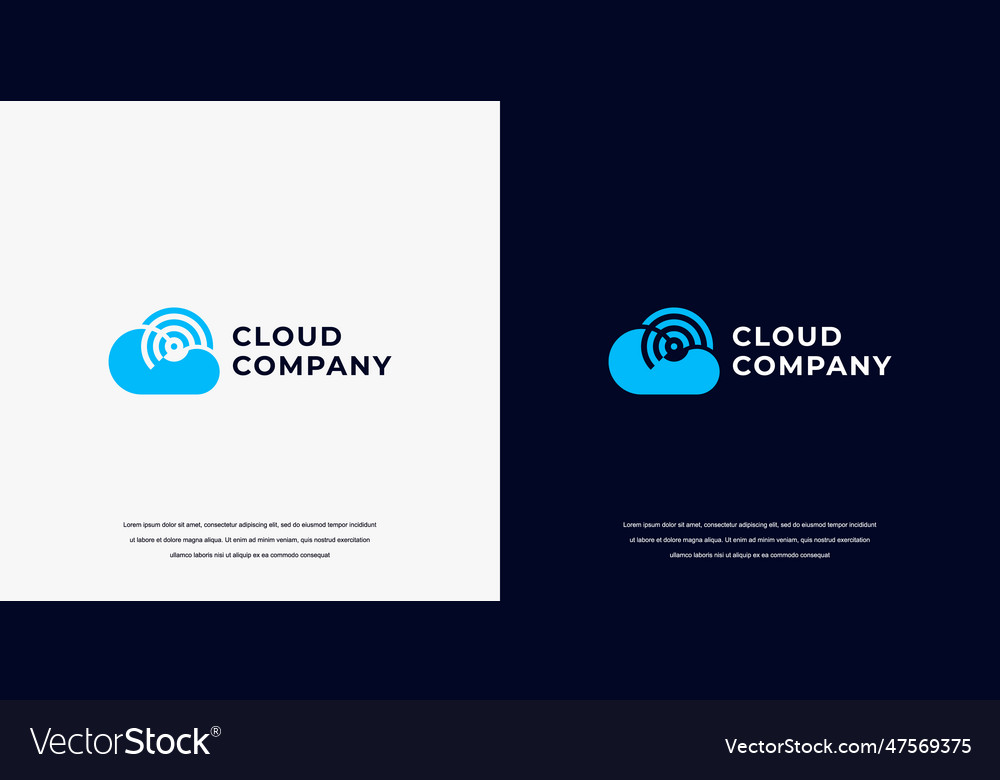 Wireless cloud logo design idea Royalty Free Vector Image
