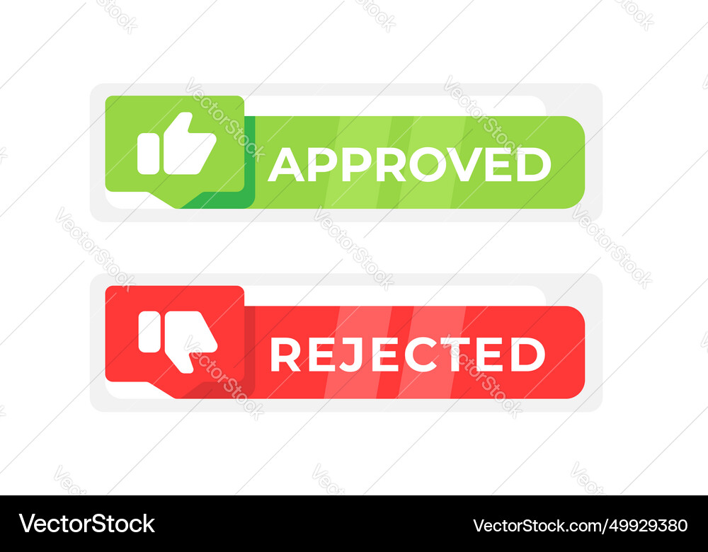 Approved and rejected stamps in a flat design Vector Image